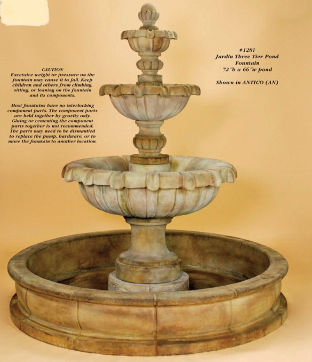 #1180 Jardin Three Tier Fountain & pond – Absolute Home & Garden